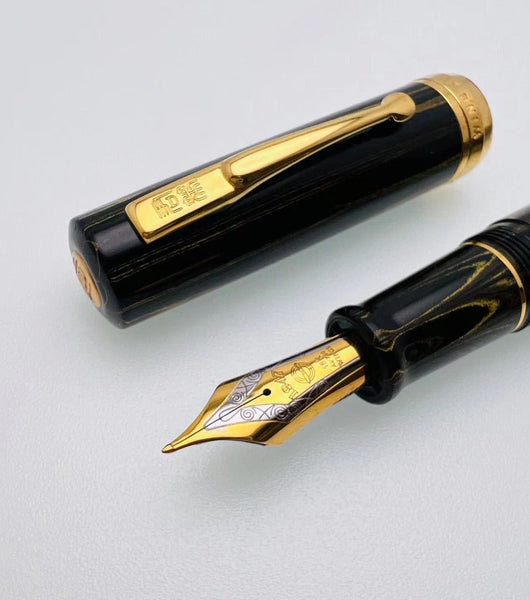 wing sung 600 18k Junfeng Calligraphy Fountain Pen, Natural Rubber ...